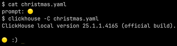 Change the prompt in clickhouse-client | ClickHouse Docs