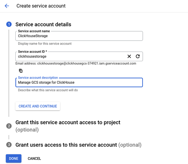 Integrate Google Cloud Storage with ClickHouse | ClickHouse Docs