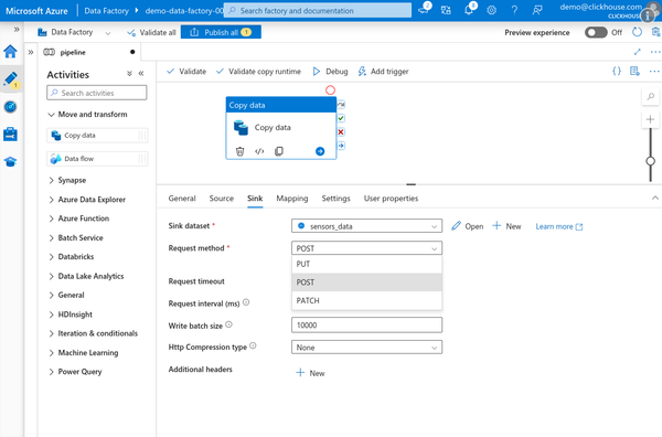 Using ClickHouse HTTP Interface to bring Azure data into ClickHouse | ClickHouse Docs