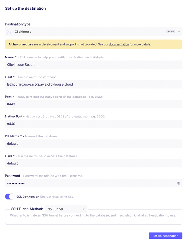 Connect Airbyte to ClickHouse | ClickHouse Docs