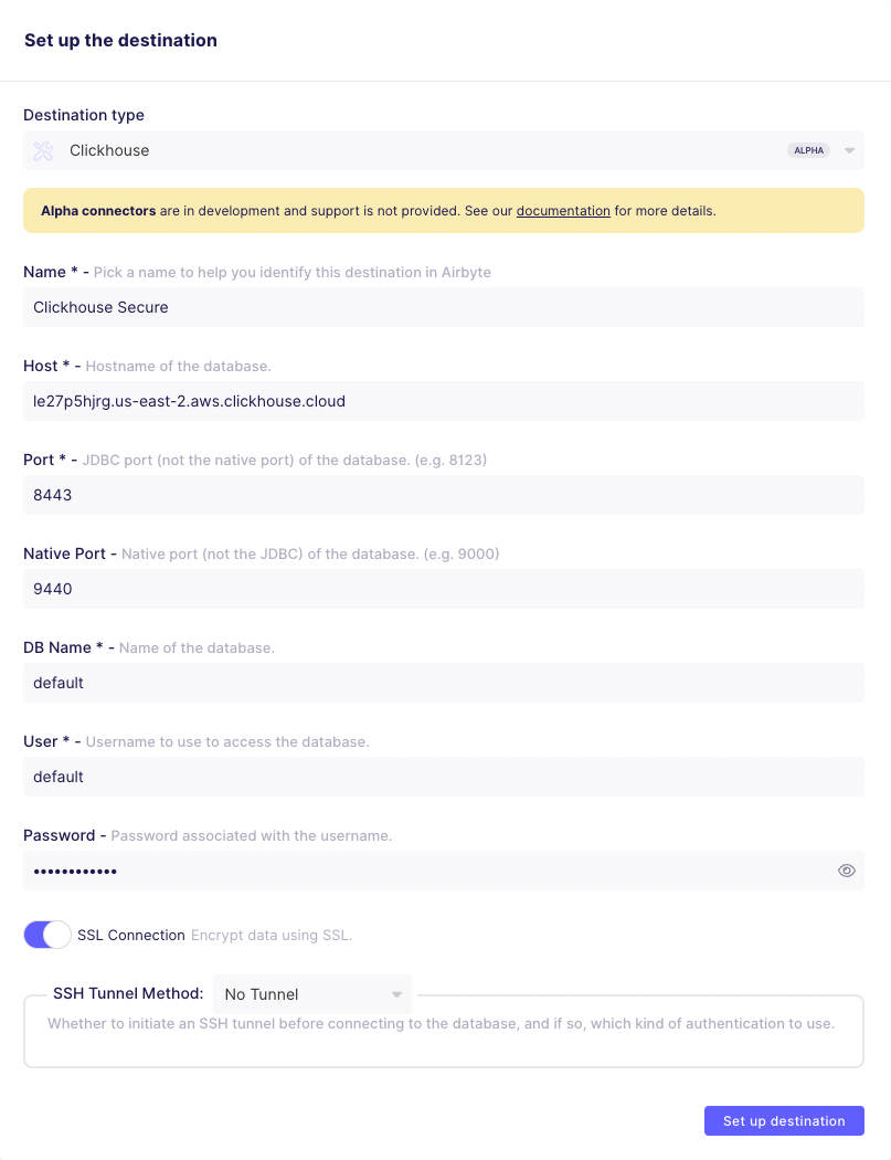 Connect Airbyte to ClickHouse | ClickHouse Docs