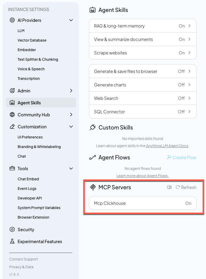Set Up ClickHouse MCP Server with AnythingLLM and ClickHouse Cloud | ClickHouse Docs