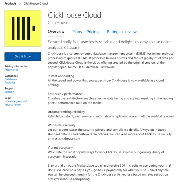 Azure Marketplace PAYG | ClickHouse Docs