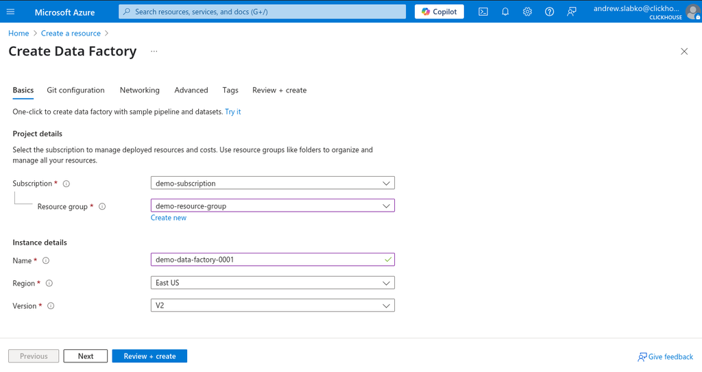 Using ClickHouse HTTP Interface to bring Azure data into ClickHouse | ClickHouse Docs