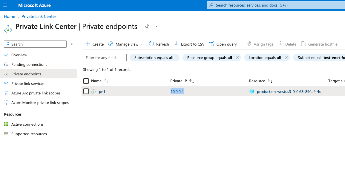 Azure Private Link | ClickHouse Docs