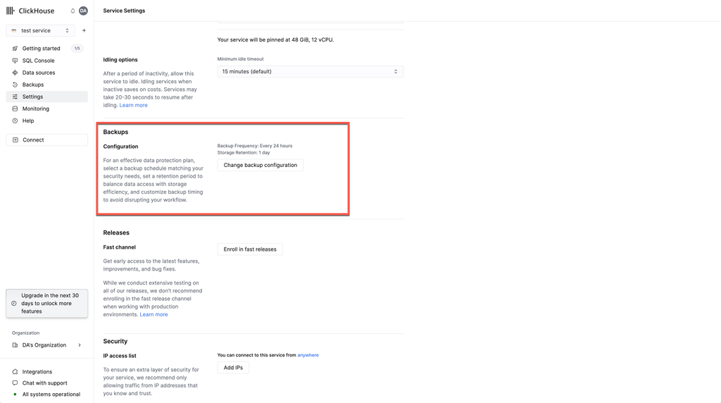Configurable Backups | ClickHouse Docs