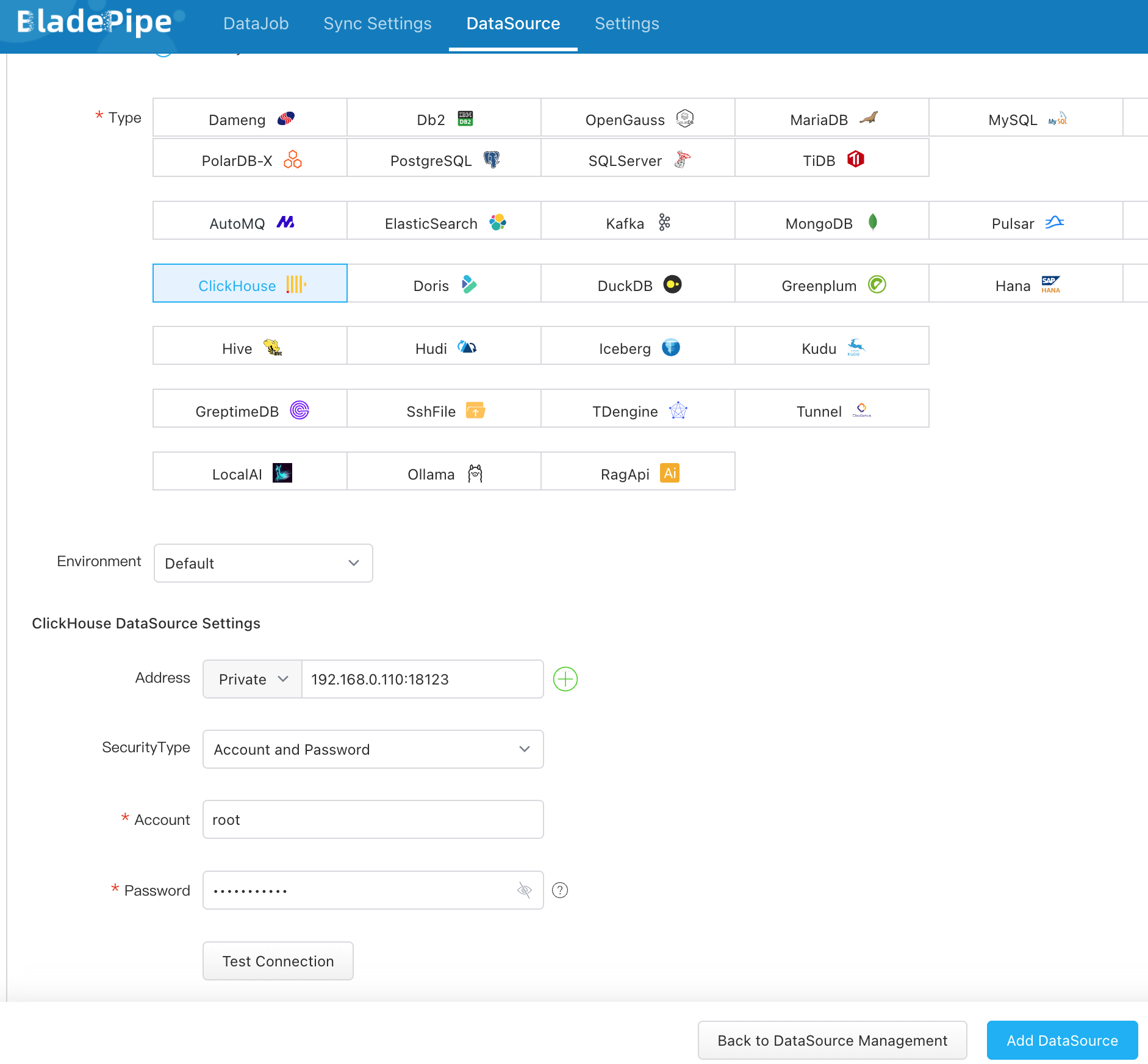 Connect BladePipe to ClickHouse | ClickHouse Docs