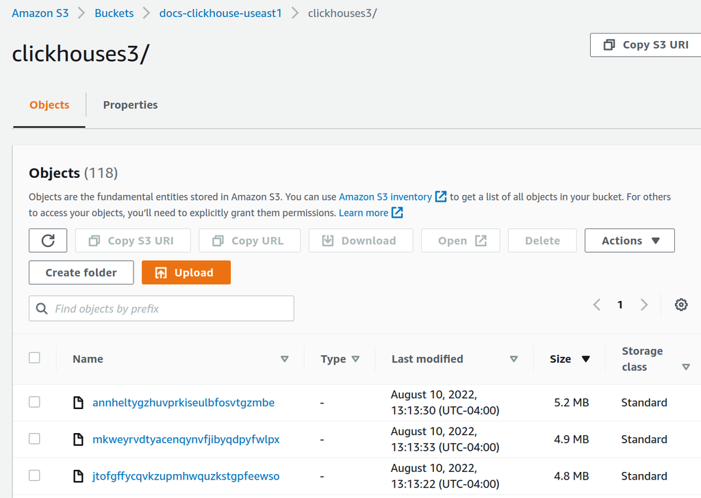 Integrating S3 with ClickHouse | ClickHouse Docs