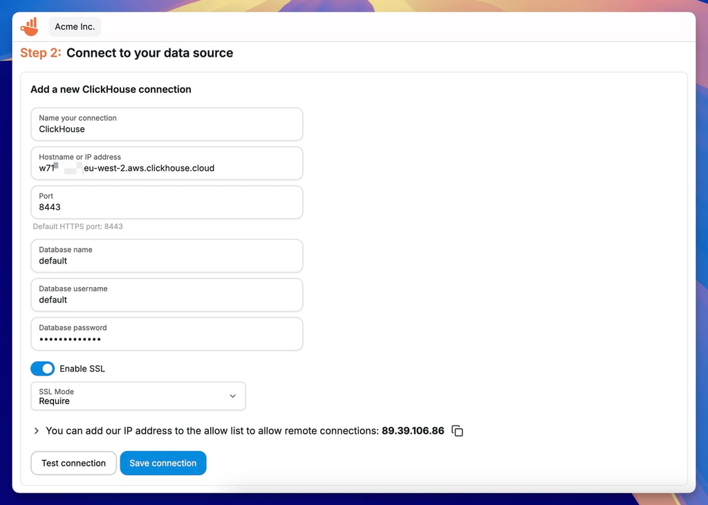 Connecting Chartbrew to ClickHouse | ClickHouse Docs