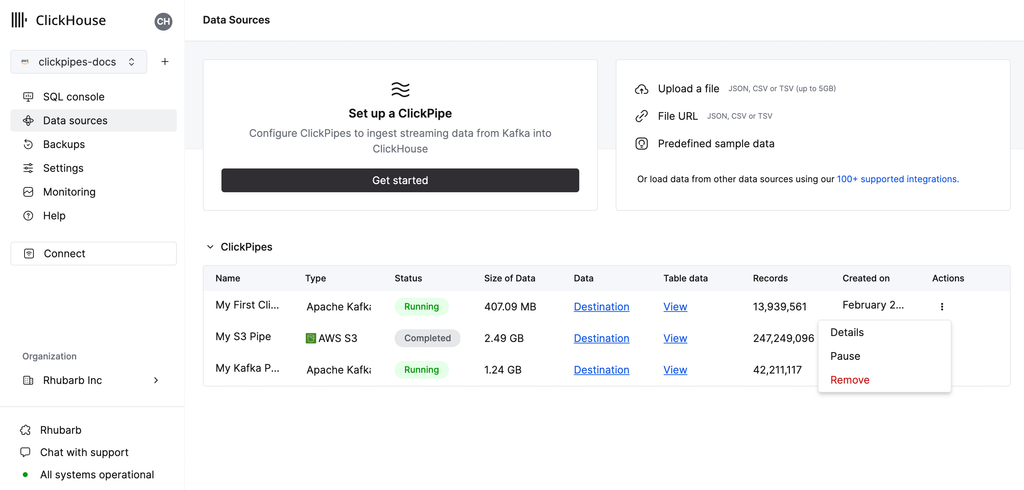 Creating your first Google Cloud Storage ClickPipe | ClickHouse Docs