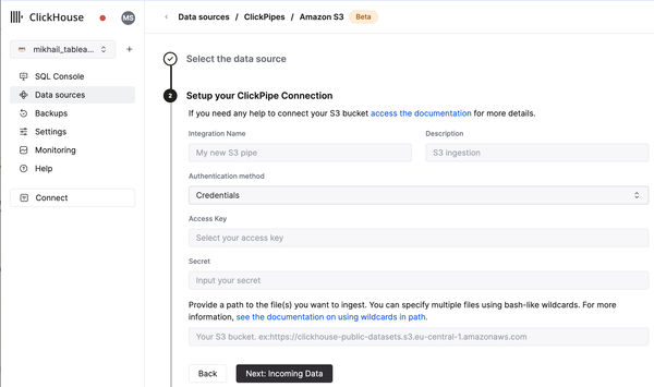 Integrating Object Storage with ClickHouse Cloud | ClickHouse Docs