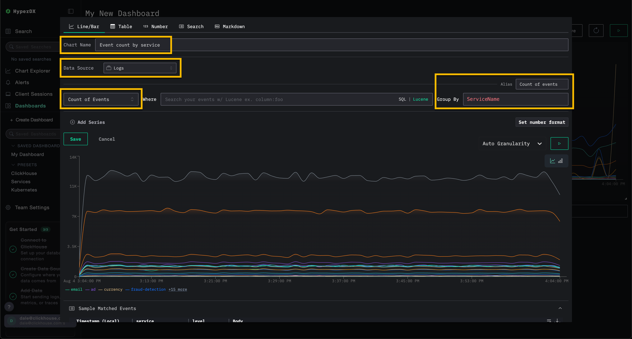 Visualizations and Dashboards with ClickStack | ClickHouse Docs