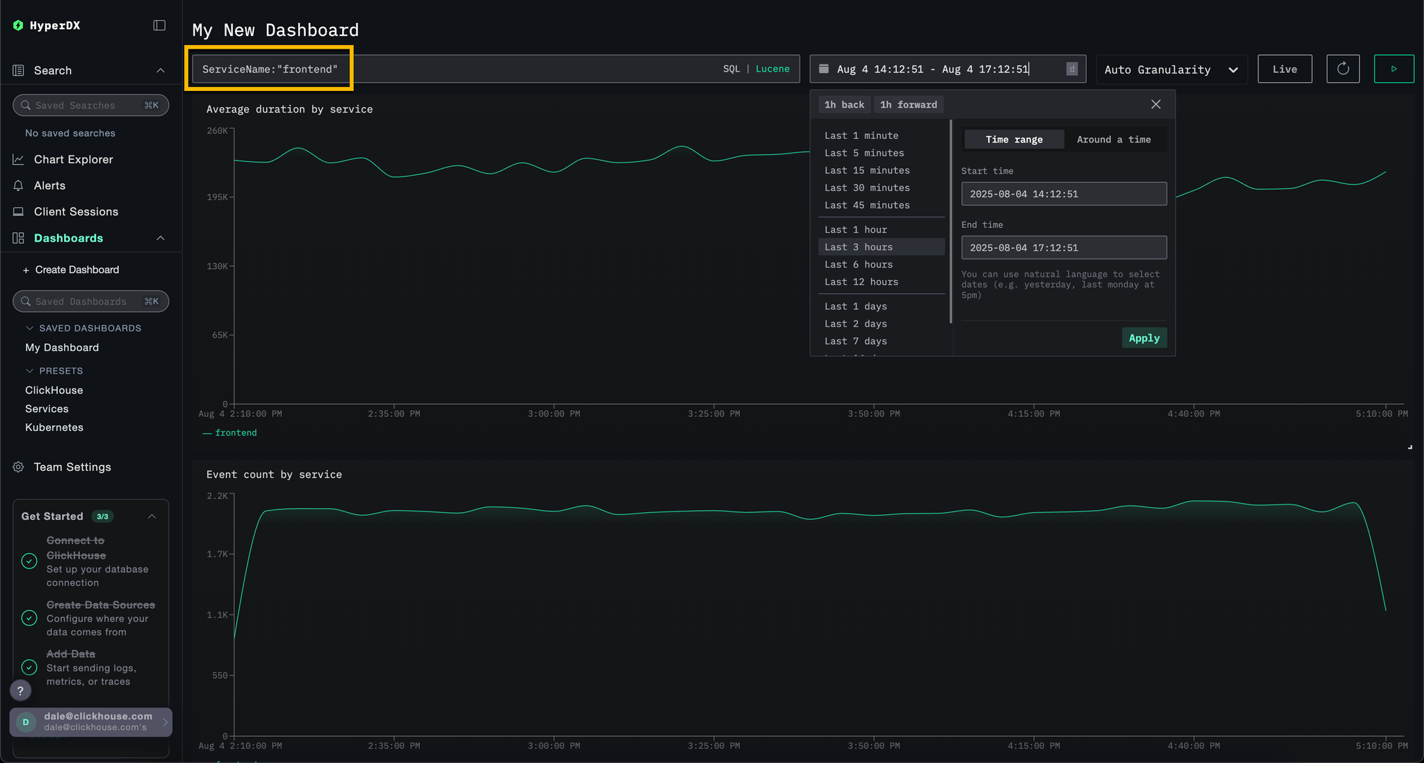 Visualizations and Dashboards with ClickStack | ClickHouse Docs