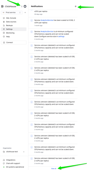 Notifications | ClickHouse Docs