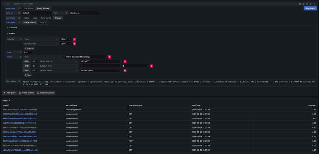 Using Grafana Clickhouse Docs