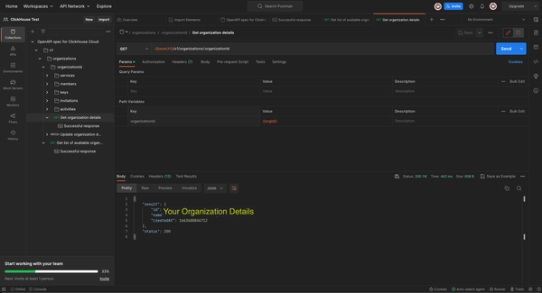 Programmatic API access with Postman | ClickHouse Docs