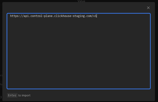 Programmatic API access with Postman | ClickHouse Docs