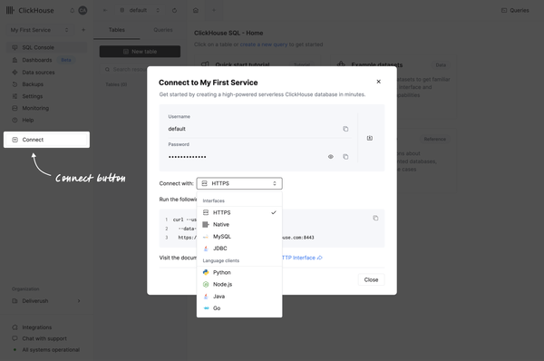 ClickHouse Cloud quick start | ClickHouse Docs