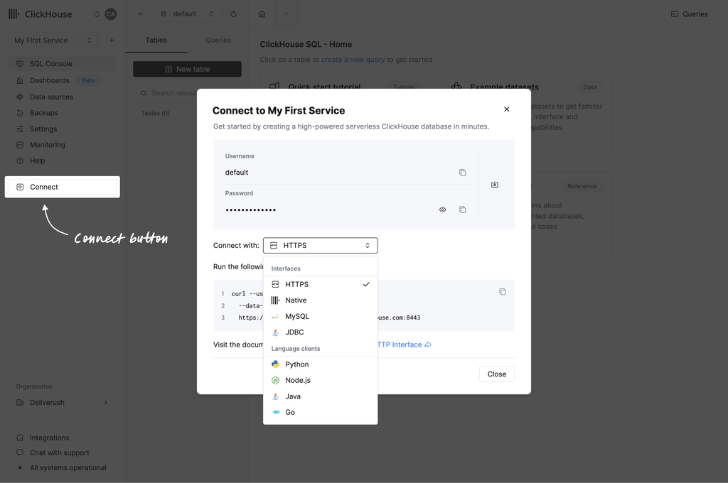 ClickHouse Cloud quick start | ClickHouse Docs