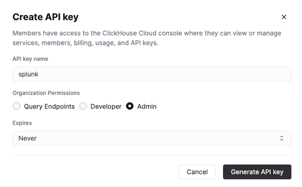 Storing ClickHouse Cloud Audit logs into Splunk | ClickHouse Docs