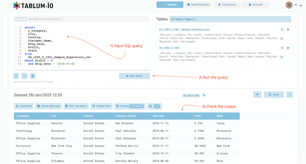 Connecting TABLUM.IO to ClickHouse | ClickHouse Docs